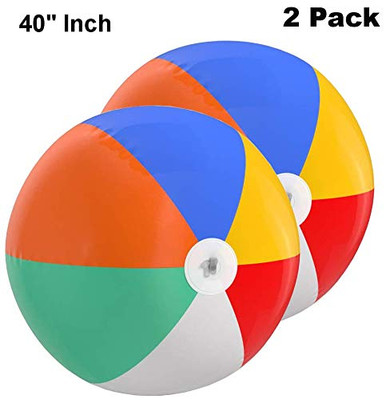 Top Race Jumbo 40 inch Beach Ball Jumbo Colorful Beach Ball Rainbow ...