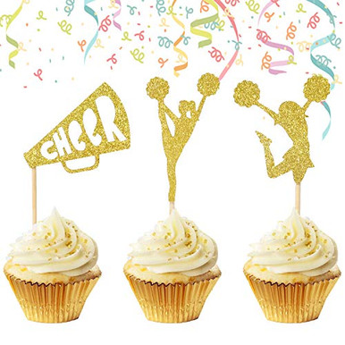 Cheerleader Cupcake Toppers Cheerleader Party Decor Cheer Cupcake ...