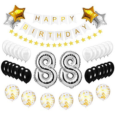 Best Happy to 88th Birthday Balloons Set - High Quality Birthday Theme Decorations for 88 Years ...