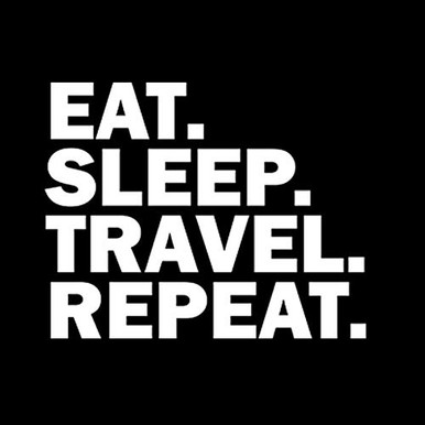 Eat Sleep Travel Repeat Vinyl Decal Sticker Cars Trucks Vans SUVs Walls ...
