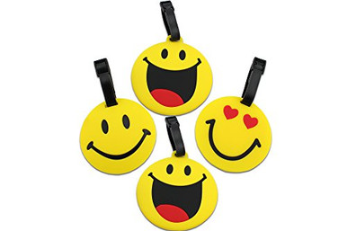 Finex 4 Pcs Set Emoji Smiley Face Smiling Silicone Travel Luggage ...