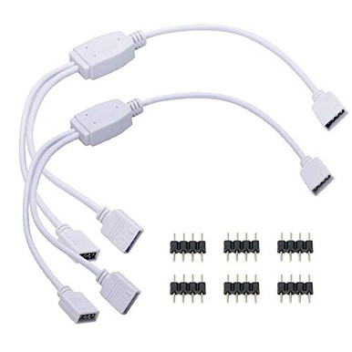2 Packs 4 Pin Splitter Cable LED Strip Connector 12inch 2 Way Splitter ...