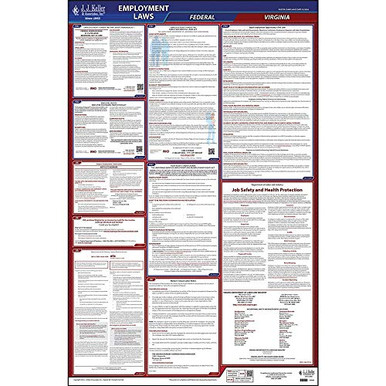 2020 Virginia Labor Law Poster AllinOne OSHA Compliant VA State Federal ...