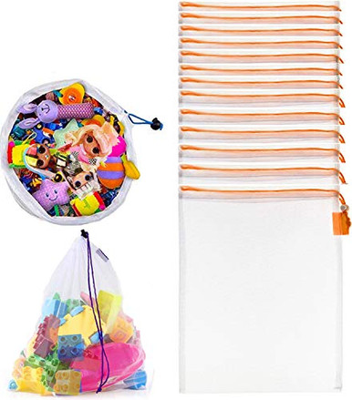 Toy Storage Organization Mesh Bags Set of 15 fits to Playroom ...