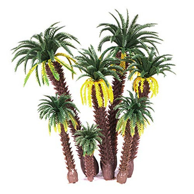 Ymeibe 8 PCS Model Palm Trees Mini Layout Rainforest Plastic Coconut ...