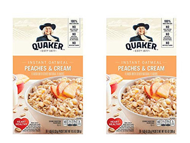 Quaker Instant Oatmeal Peaches Cream Breakfast Cereal 10 Packets 10 5oz ...
