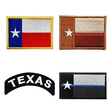 Texas State Flags Embroidered Iron on Patches - Warehousesoverstock
