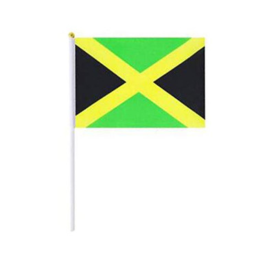 Jamaica Flag Jamaican Hand Held Small Mini Stick Flags Decorations ...