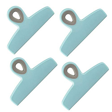 Cook with Color Set of Four Large Heavy Duty Bag Clips, 5" Chip Bag ...