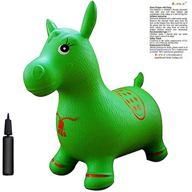 Green Horse Hopper, Pump Included (Inflatable Jumping Horse, Space ...