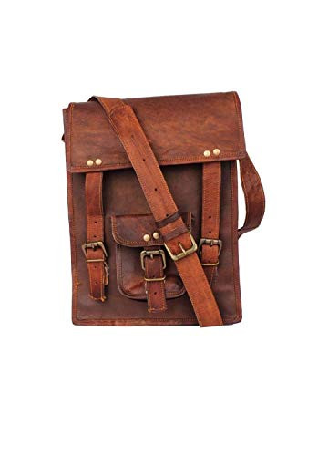 Leather 11 Inch Sturdy Leather Ipad Messenger Satchel Bag ...