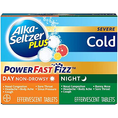 AlkaSeltzer Plus Day and Night Cold Medicine Effervescent Tablets ...