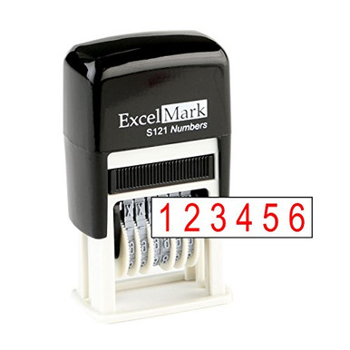 Number Stamp, Self Inking, Red Numbering Stamp, 6 Digit ...