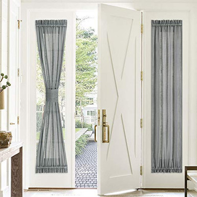 PONY DANCE Sidelight Curtain Panel - 30 Wide by 72 Long Dark Grey Linen ...