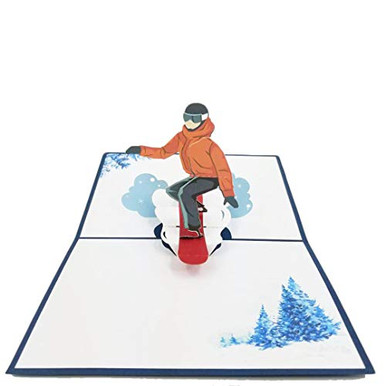 Snowboard Greeting Card Pop Up Birthday Card Congratulations Card ...