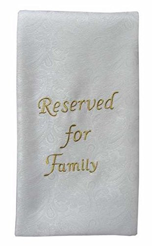 Swanson Christian Pew Sash Reserved for Family White with Gold Letters ...