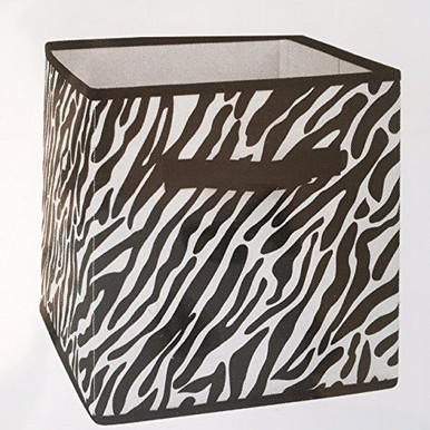 System Build Cube Storage Fabric Drawer Zebra Pattern - Warehousesoverstock