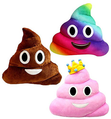 Kompanion Emoji Poop Pillows 3 Piece Set, 12 Inches/30CM, Large Plush ...