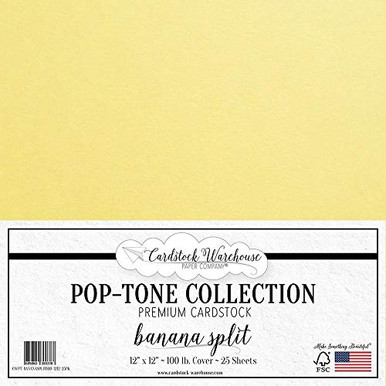 Banana Split Yellow Cardstock Paper 12 x 12 inch 100 lb Heavyweight ...