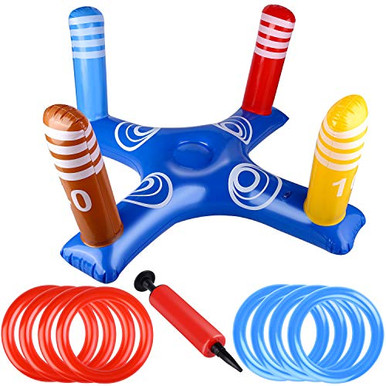 Aodaer Inflatable Pool Ring Toss Water Ring Toss Game Floating Swimming ...