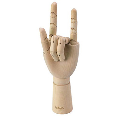 HSOMiD Flexible Wooden Hand Model Moveable Wooden Artists Manikin Hand ...