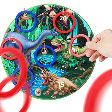 BETTERLINE Dinosaur Theme Hookey Ring Toss Game Fun and Challenging ...