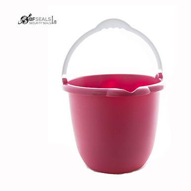 ECO-Plastic Buckets with ergonomic bottom and handling 2,5 gallon. Red ...