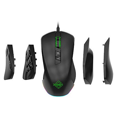 NACODEX GTI Modular Gaming Mouse Wired Adjustable DPI RGB Backlit MMO ...