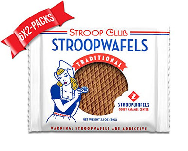 Stroop Club Authentic and Traditional Stroopwafel with Dutch Caramel 12 ...