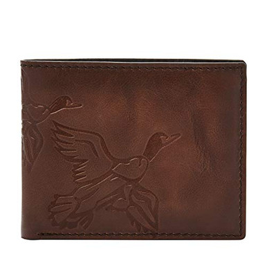 Relic by Fossil Men s Leather Traveler Bifold Wallet Reedley Brown ...