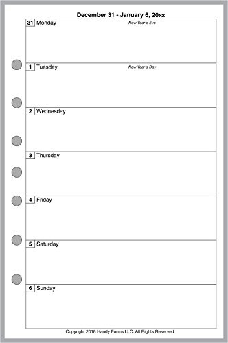 2020 Weekly Planner for 7 Ring Binders by Franklin Covey DayTimer ...