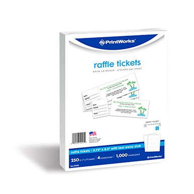 PrintWorks Heavyweight Perforated Cardstock for Raffle Tickets, Coupons ...