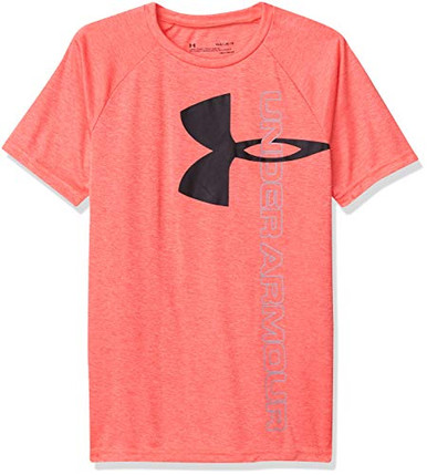 Under Armour Boys' Tech Split Logo Hybrid T-Shirt , Beta (628)/Black ...