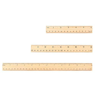 Utoolmart Wood Drawing Ruler 30cm 12 Inch 2 Scale Office Rulers Wooden ...