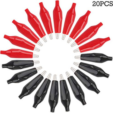 QY 20PCS Black and Red Heavy Duty Alligator Clips Crocodile Clamps ...