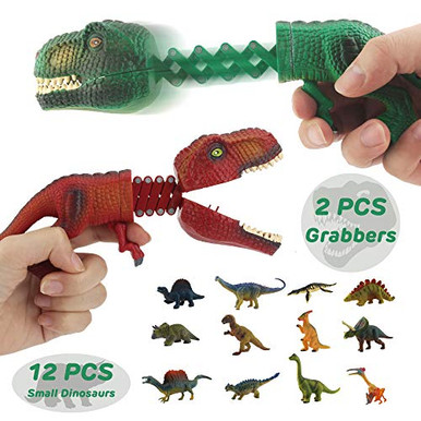 GreenKidz Hungry Dino Grabber Toy with Dinosaur Figures Playset ...