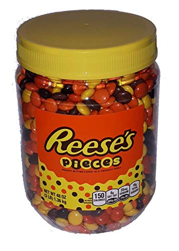 Reese's Pieces Peanut Butter Candy in A Crunchy Shell (48oz Jar ...