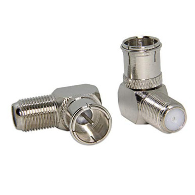 Coax Quick Connect 2 Pack Right Angle F Male to Female Push On Adapter ...