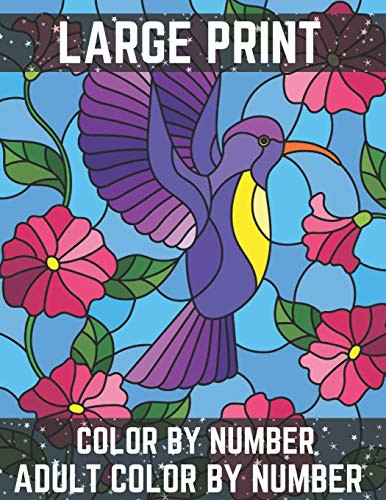 Large Print Color By Number Adult Color By Number Flowers Birds Gardens ...