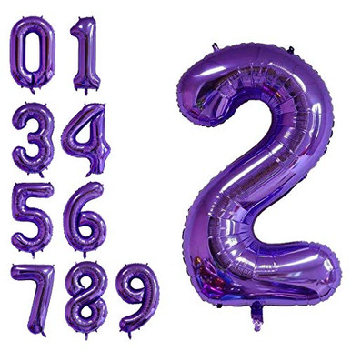 40 Inch Jumbo Purple Number 2 Balloon Giant Balloons Prom Balloons ...