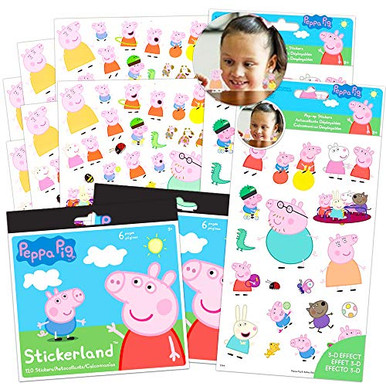 Peppa Pig Stickers Party Favors Set Bundle Includes 16 Sheets of Peppa ...