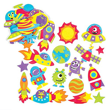 Baker Ross AC111 Solar System Foam Stickers Pack of 120 Self Adhesives ...
