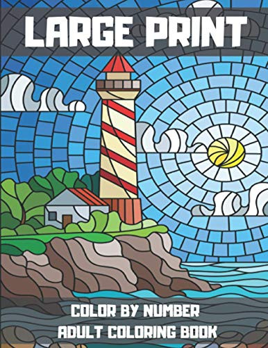 Large Print Color By Number Adult Coloring Book Guided coloring for ...