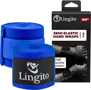 Lingito Elastic Professional 180 inch Hand Wraps for Boxing Kickboxing ...