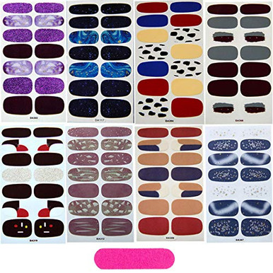 8 Sheets Full Wraps Nail Polish Stickers with Nail File MWOOT Self ...