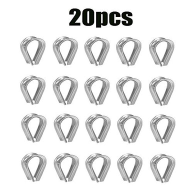 hesmartly 30 PCS M3 304 Stainless Steel Wire Rope Cable Thimbles ...
