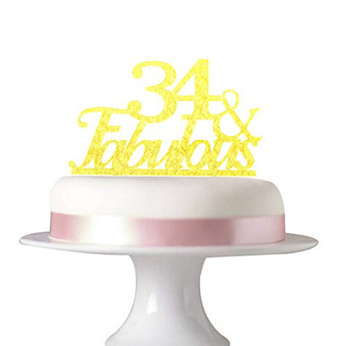 34 Fabulous cake topper for 34th birthday party decorations wedding ...