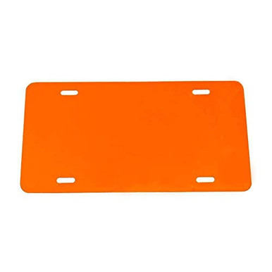 Orange Plastic License Plate Vinyl Blank 020 Laser Cut and Made in USA ...