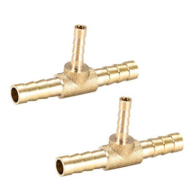 uxcell 6mm X 4mm X 6mm Brass Hose Reducer Barb Fitting Tee T Shaped 3 ...