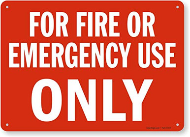 SmartSign For Fire Or Emergency Use Only Sign 10 x 14 Plastic ...